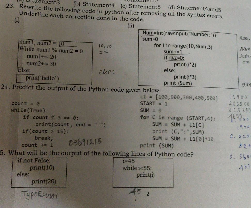 23. Rewrite the following code in python | StudyX