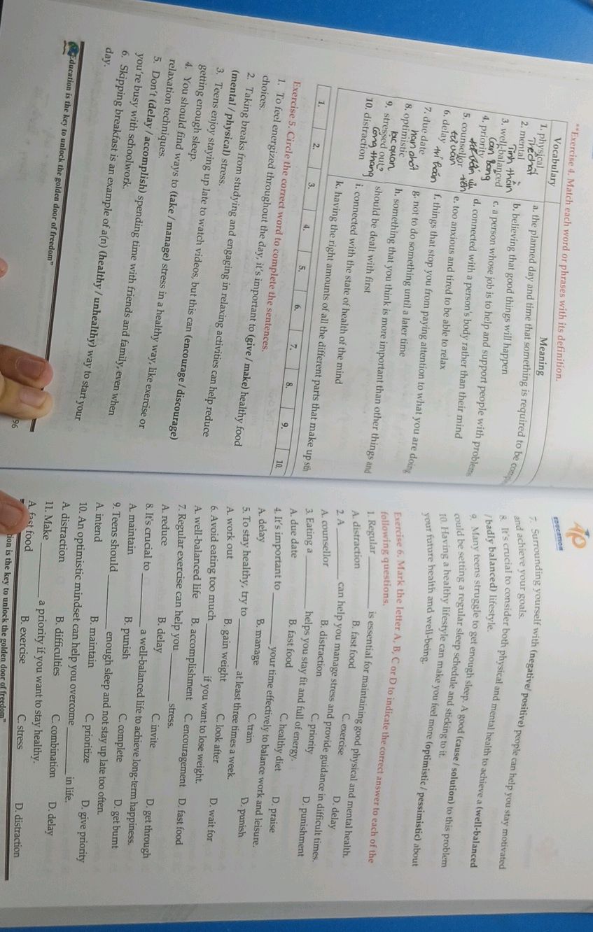 **Exercise 4. Match each word or phrases | StudyX