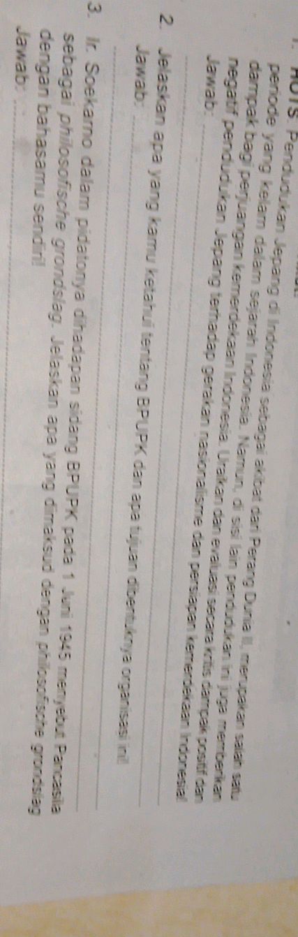 HOTS. Pendudukan Jepang di Indonesia sebagai | StudyX