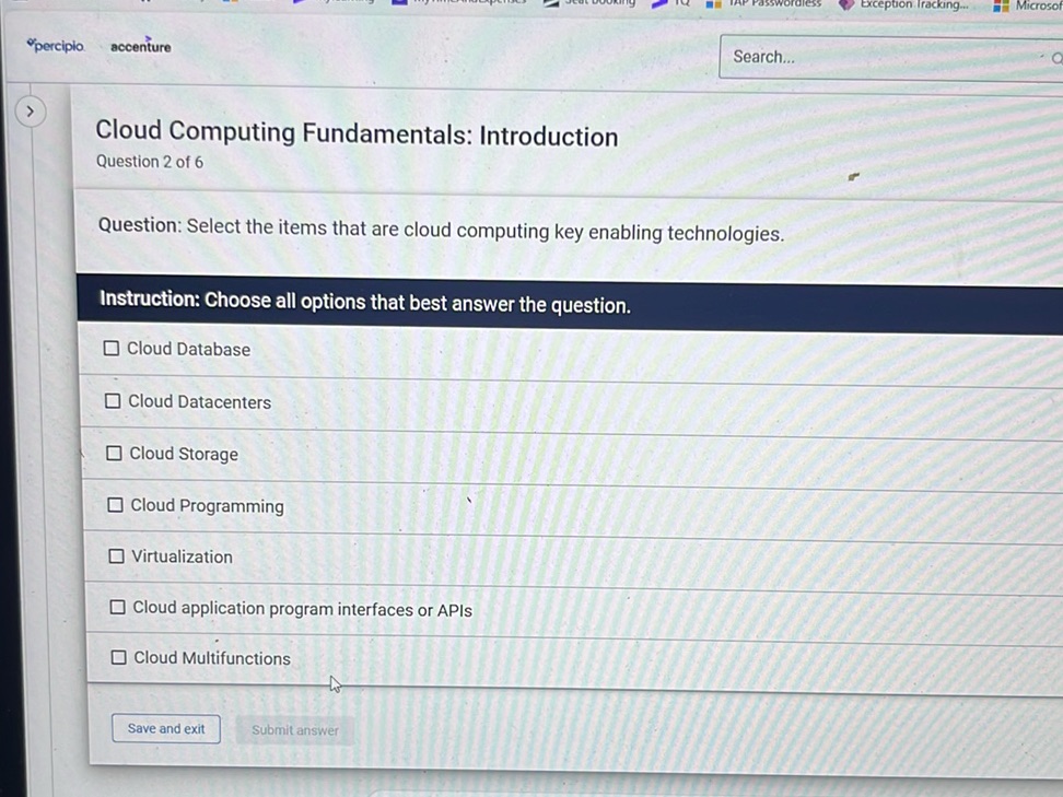 Question: Select the items that are cloud | StudyX