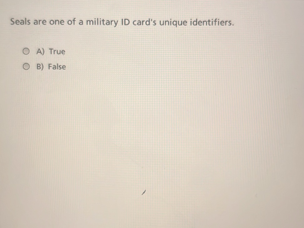 Seals are one of a military ID card's unique