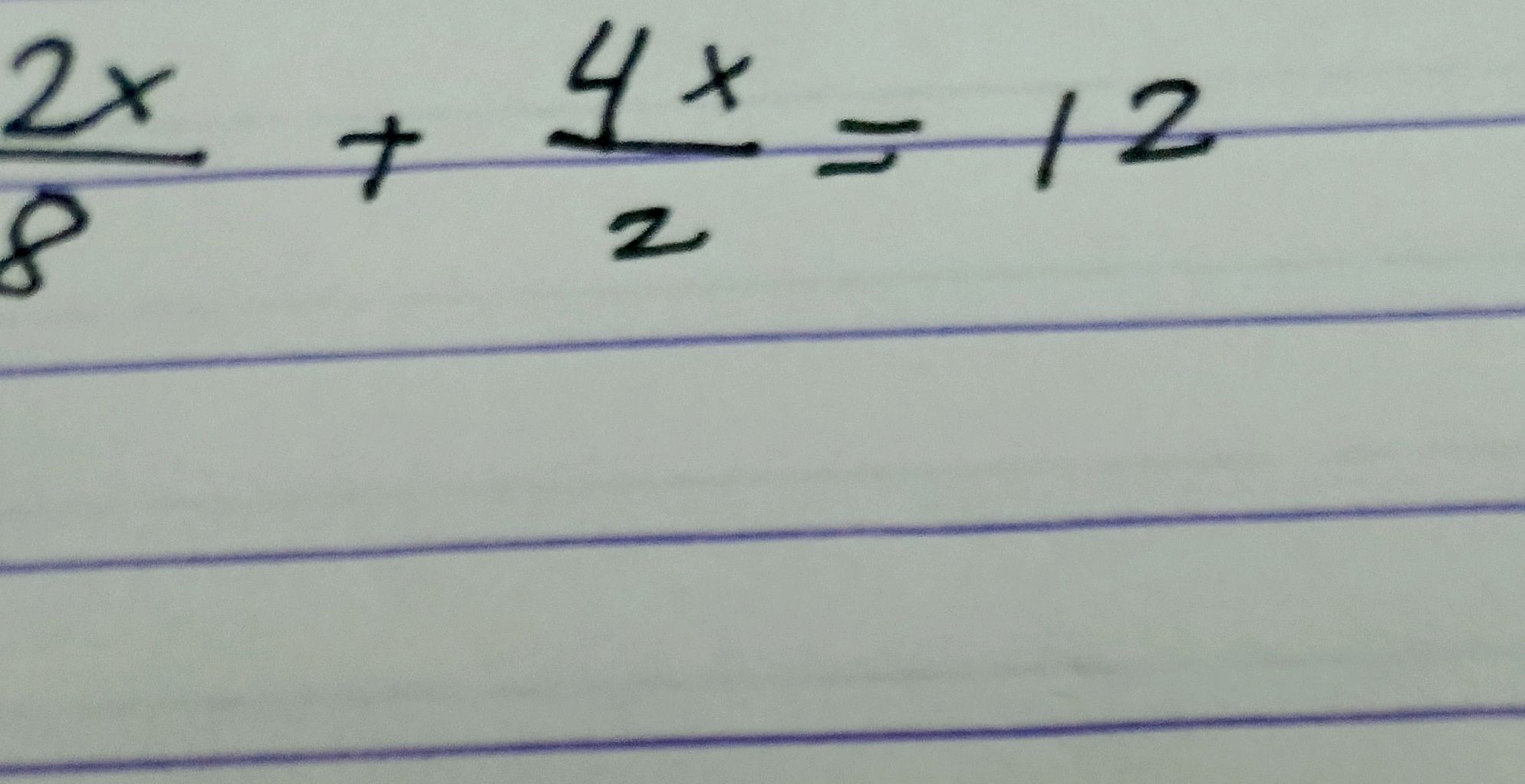 Solving for x in the equation (2x/8) + | StudyX