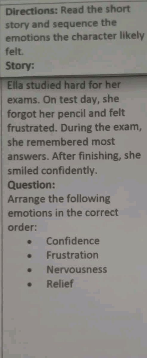 Directions: Read the short story and | StudyX