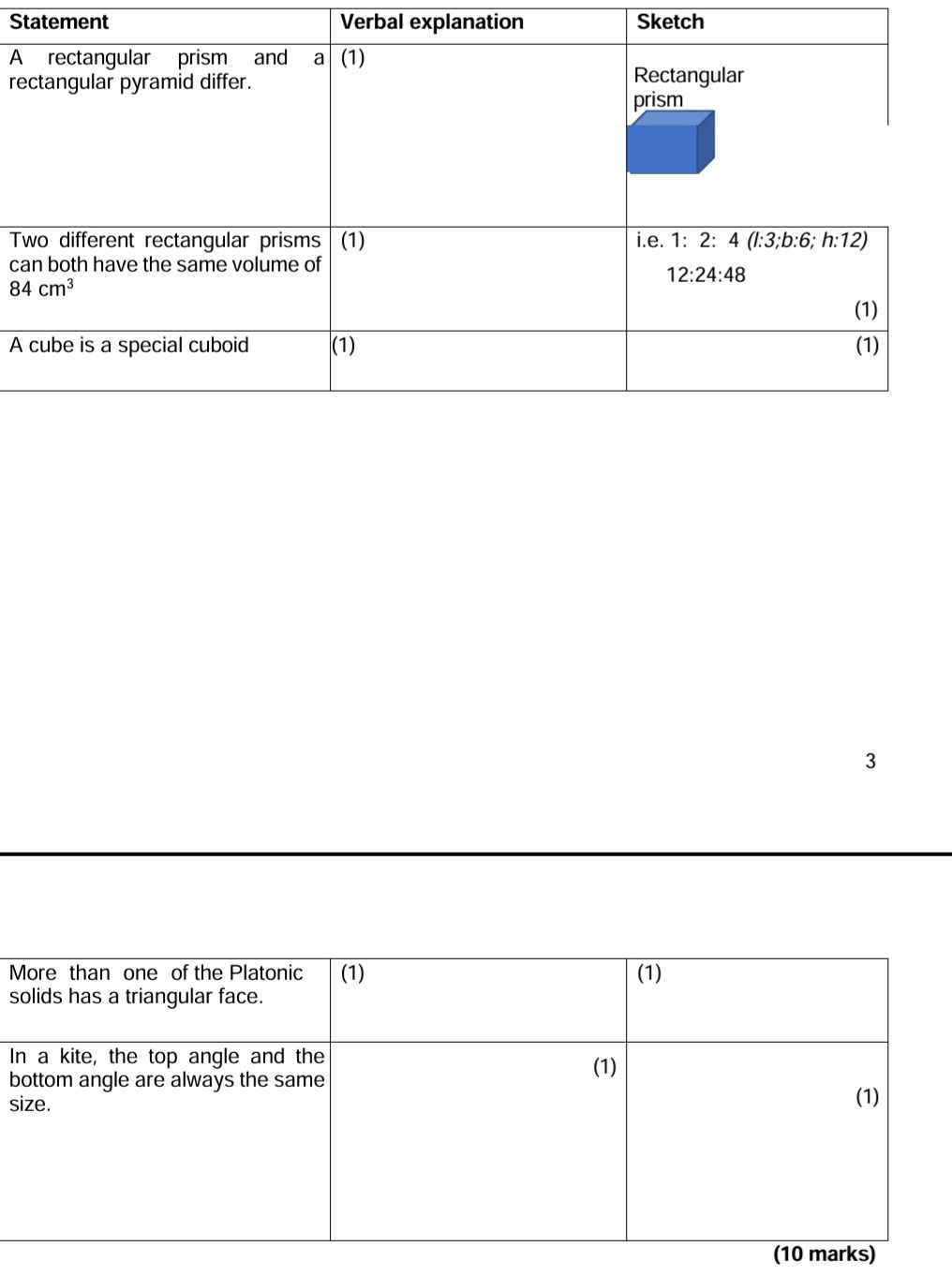 Statement A rectangular prism and a | StudyX