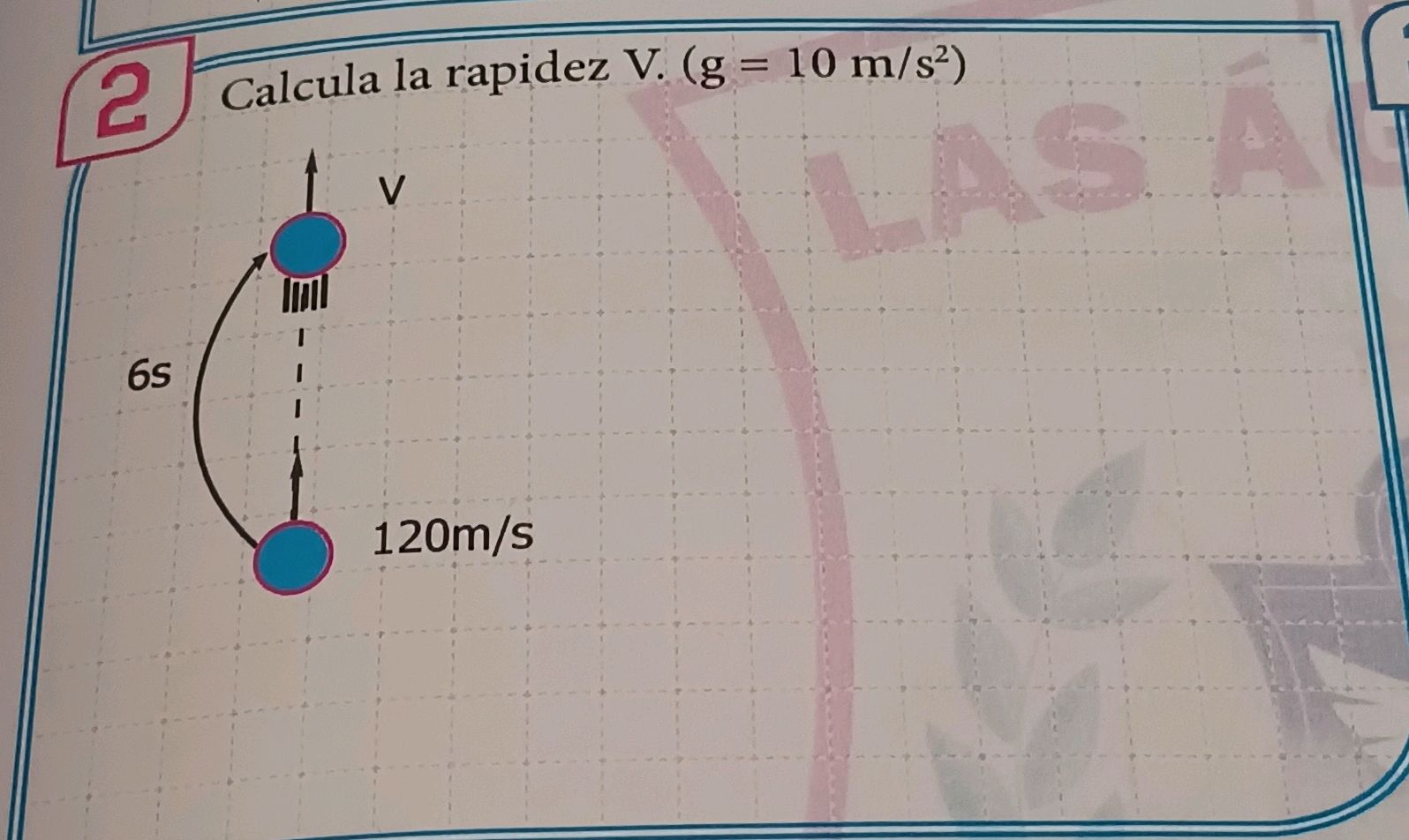 Calcula la rapidez V. (g = 10 m/s²) V 6s
