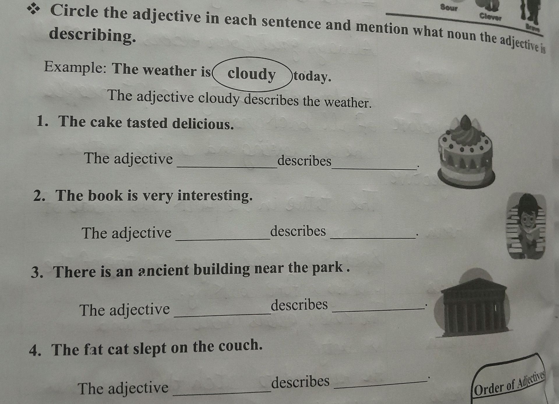 Circle the adjective in each sentence and | StudyX