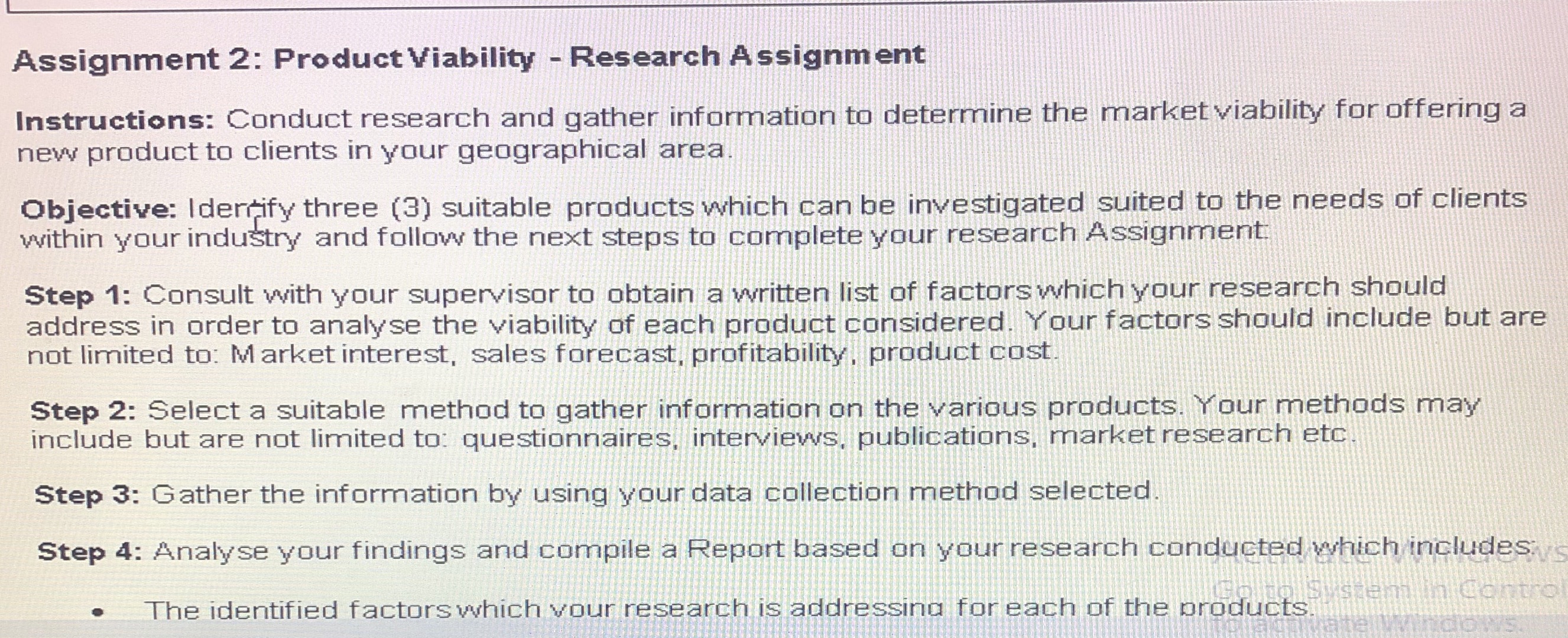 Assignment 2: Product Viability - Research | StudyX