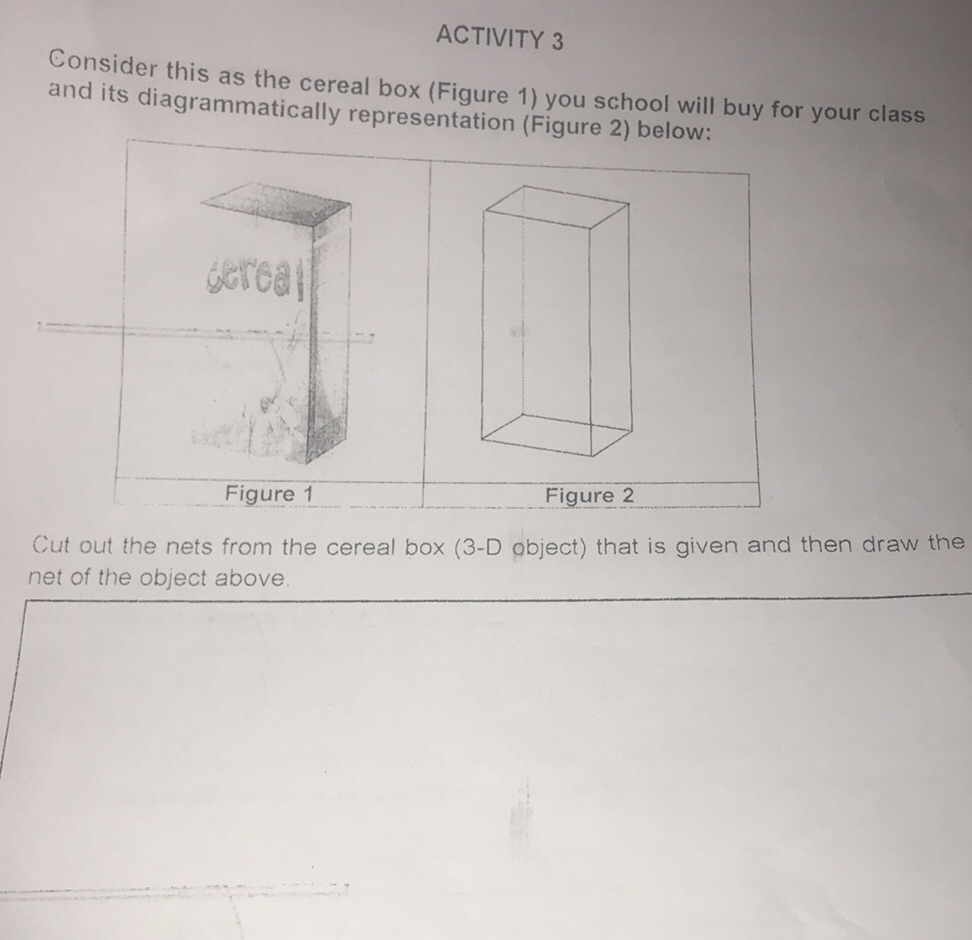 Consider this as the cereal box (Figure 1) | StudyX