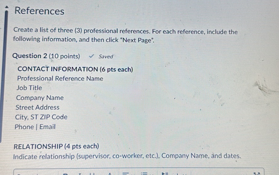 Create a list of three (3) professional | StudyX