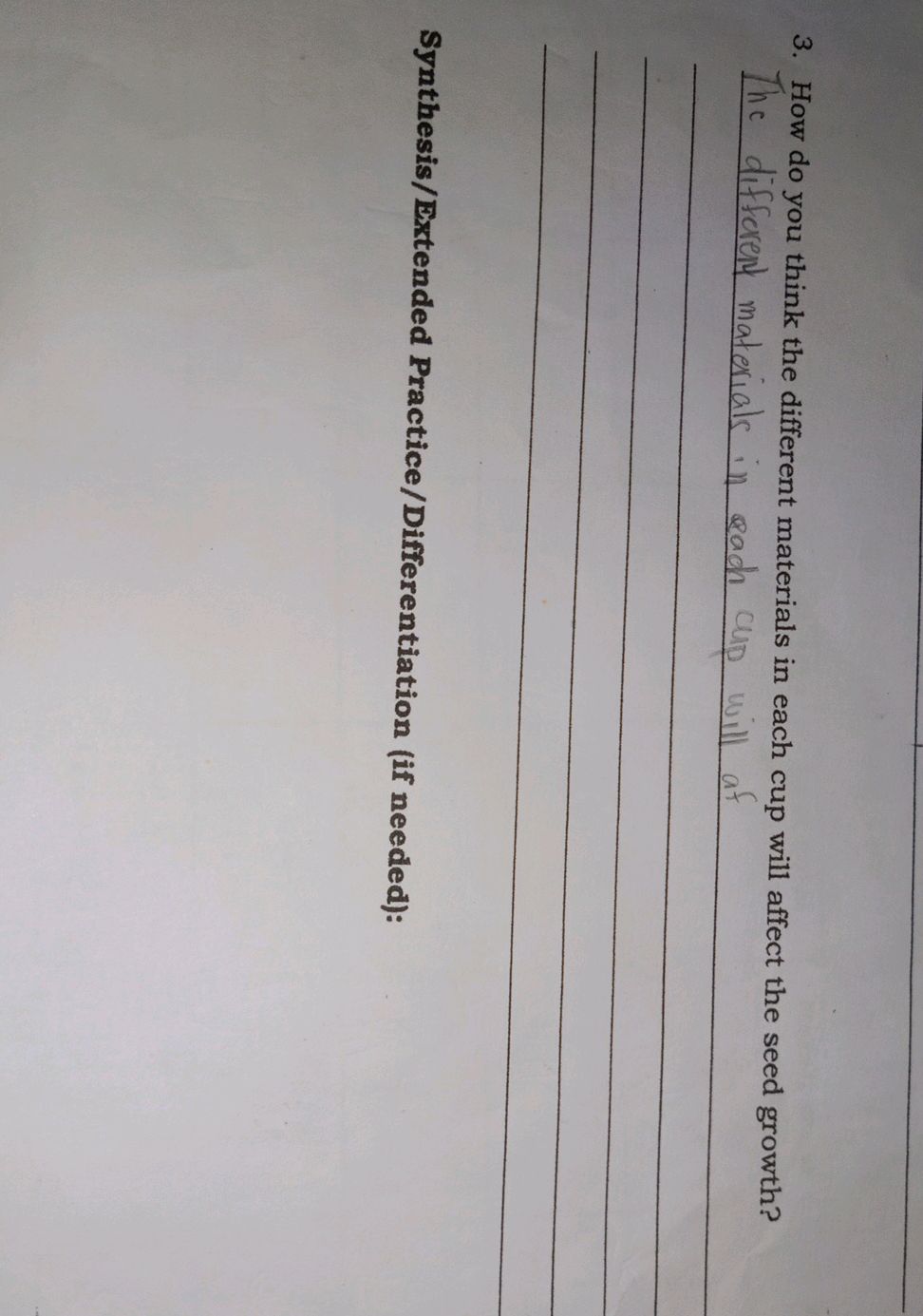 3. How do you think the different materials | StudyX