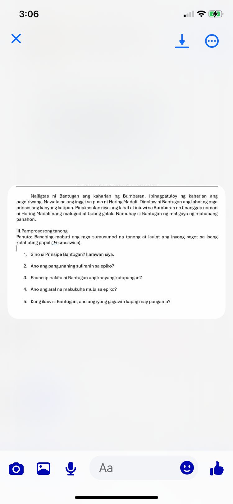 I. Panuto: Basahing mabuti ang mga sumusunod | StudyX