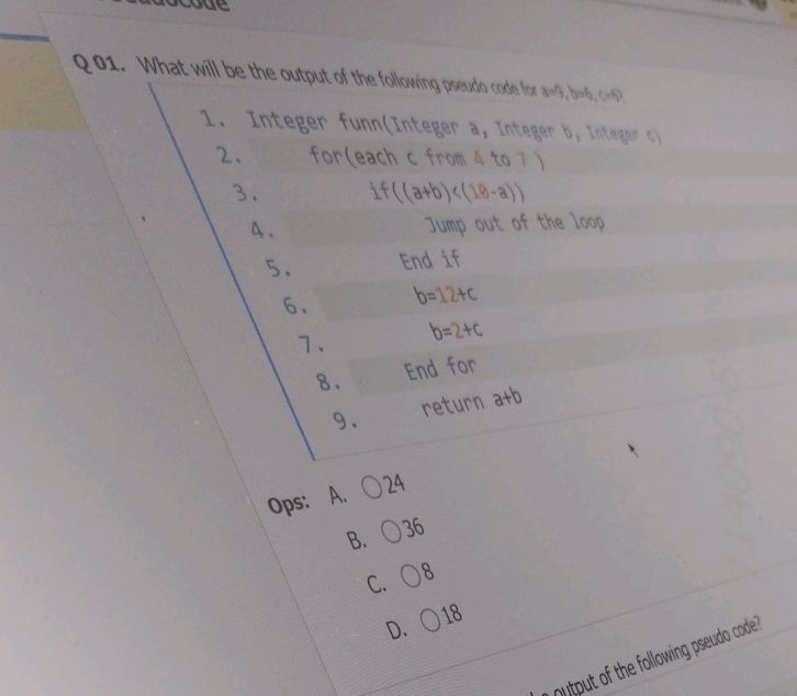 Q01. What will be the output of the | StudyX
