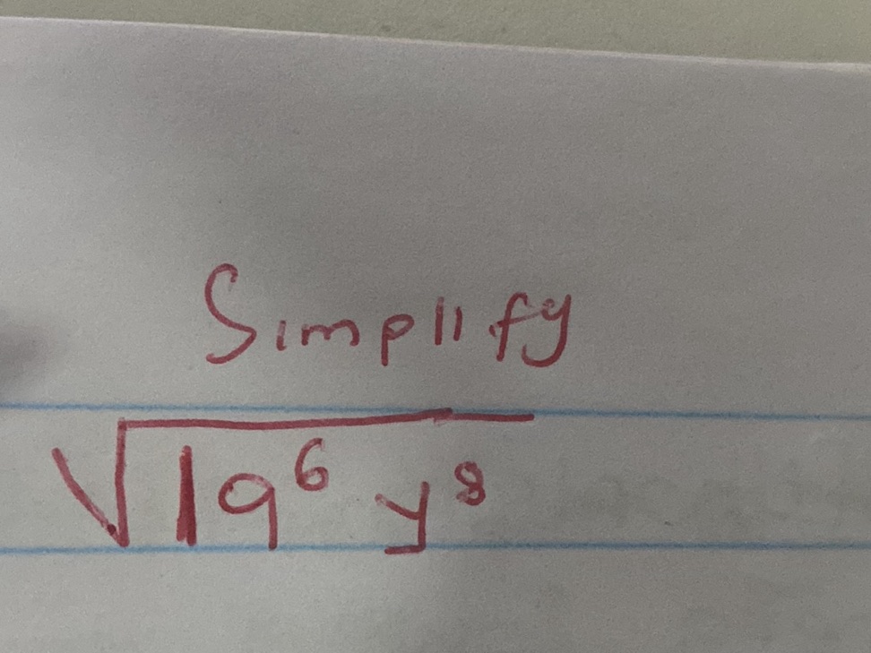 Simplify Square Root of 19 to the Power of 6 | StudyX