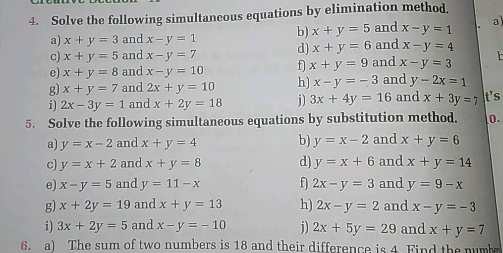 4. Solve the following simultaneous | StudyX