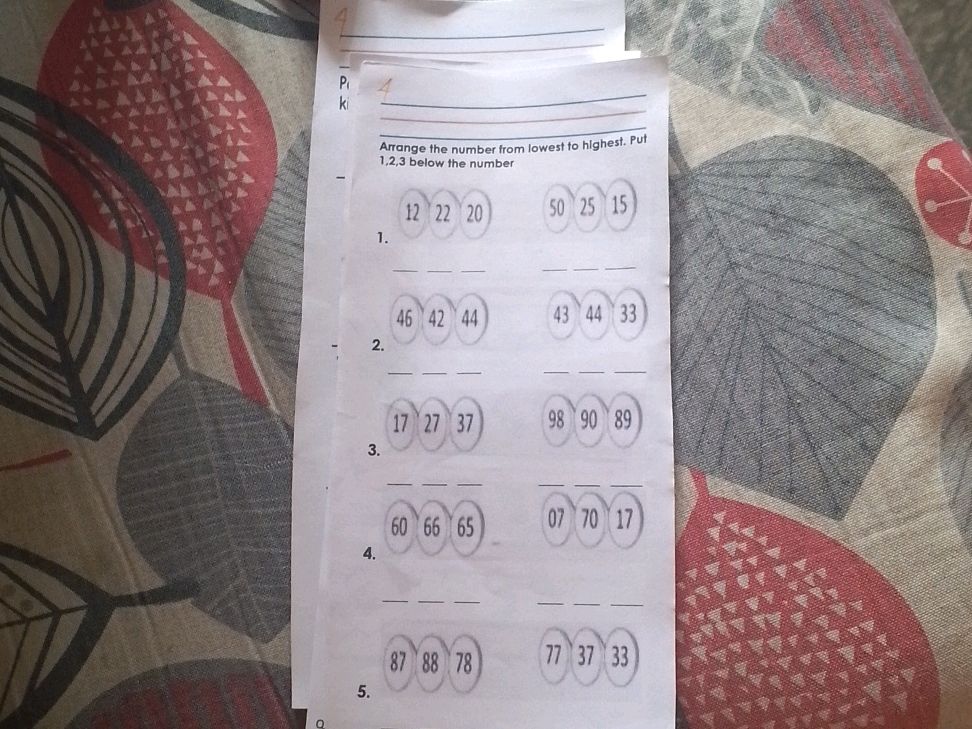 Arrange the number from lowest to highest. | StudyX