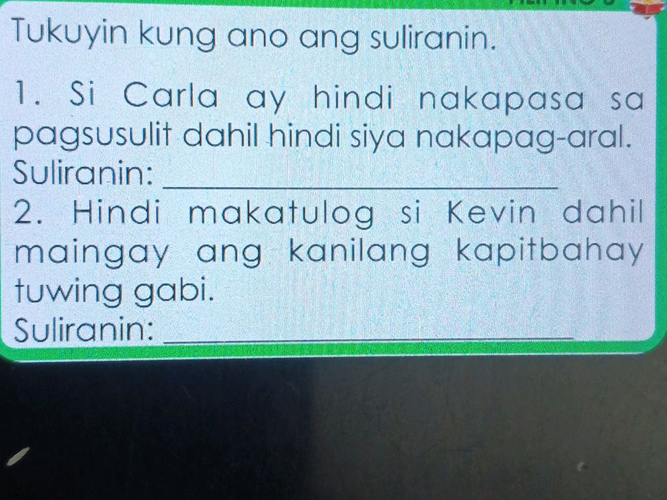 Tukuyin kung ano ang suliranin. 1. Si Carla | StudyX