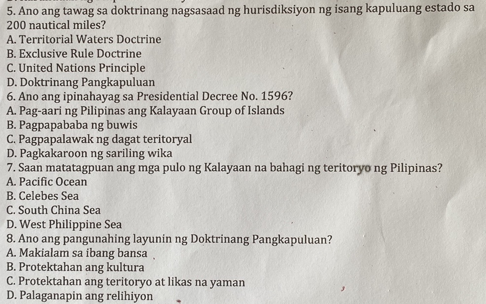 Ano ang tawag sa doktrinang nagsasaad ng