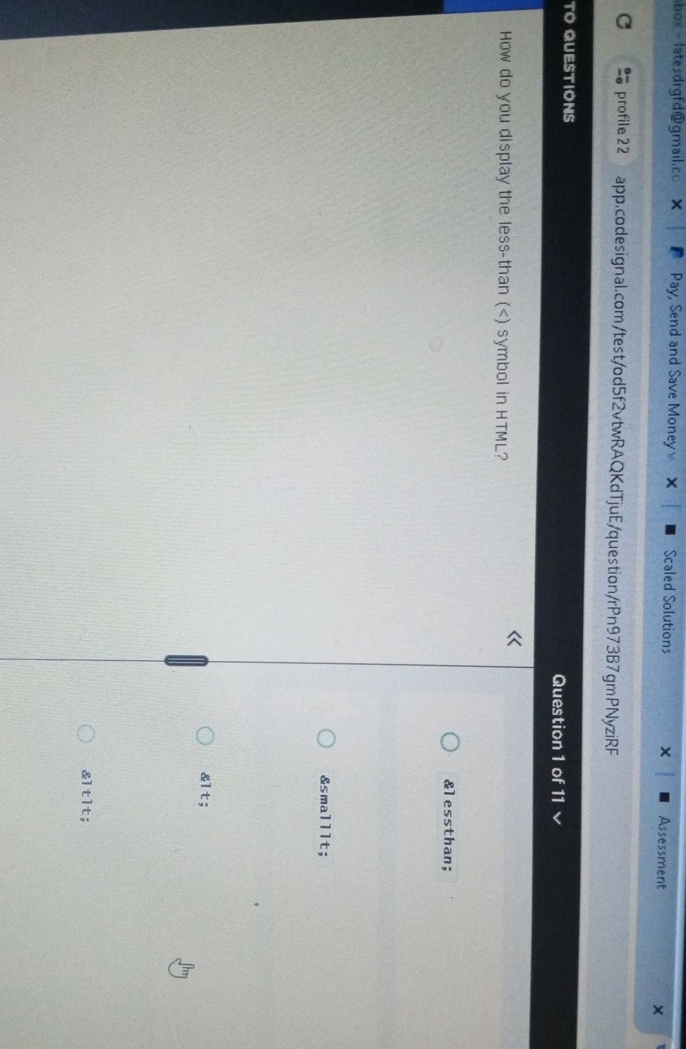 How do you display the less-than