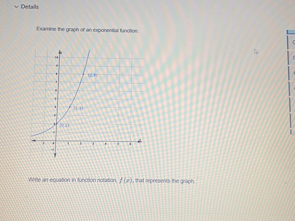 Examine the graph of an exponential | StudyX