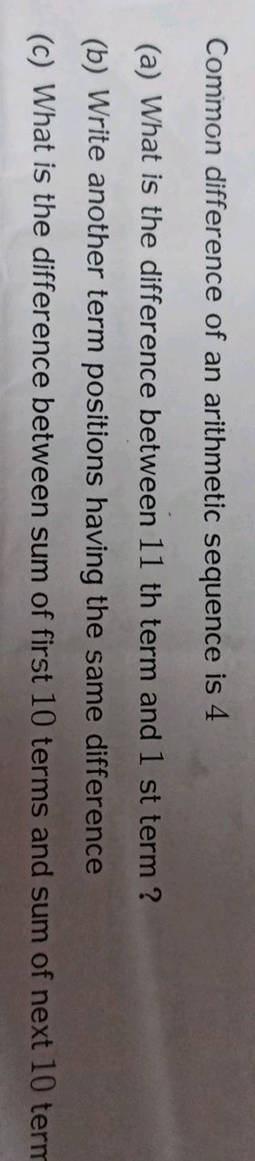 Common difference of an arithmetic sequence | StudyX