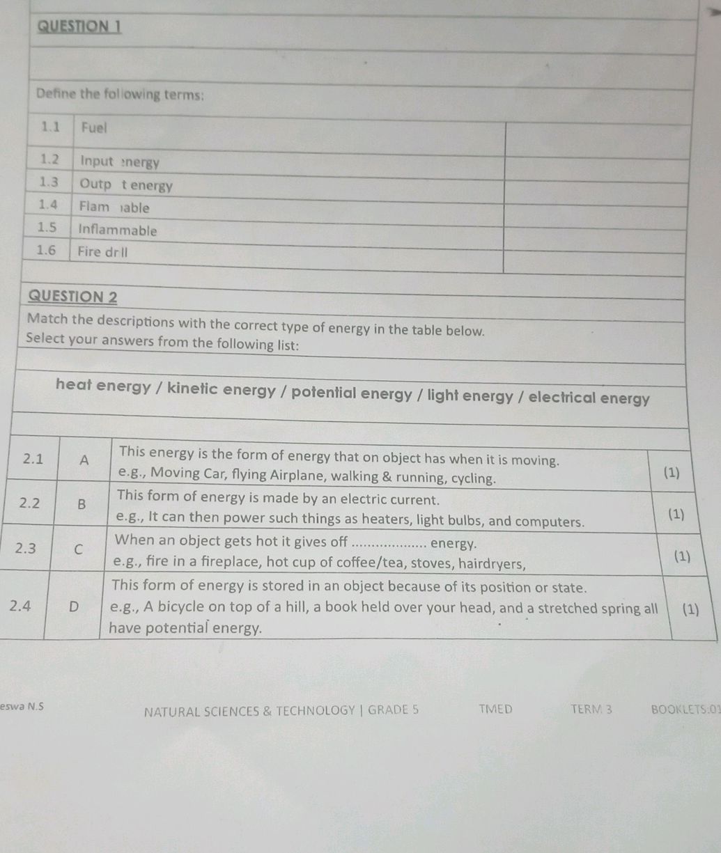 QUESTION 1 Define the following terms: | | StudyX