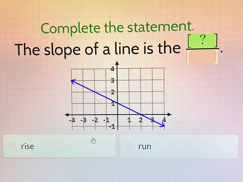 Complete the statement. The slope of a line | StudyX