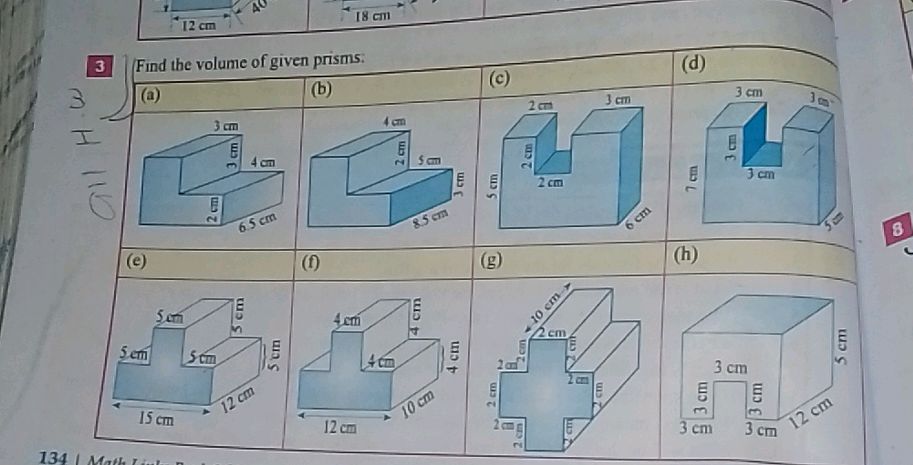 Find the volume of given prisms: (a) (b) | StudyX