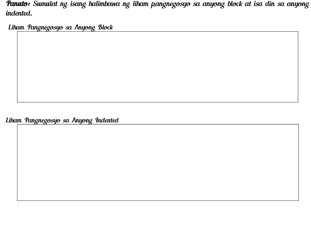 Panuto: Sumulat ng isang halimbawa ng liham | StudyX