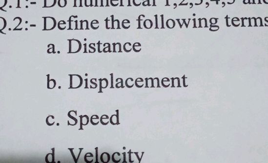 Q.2:- Define the following terms a. | StudyX