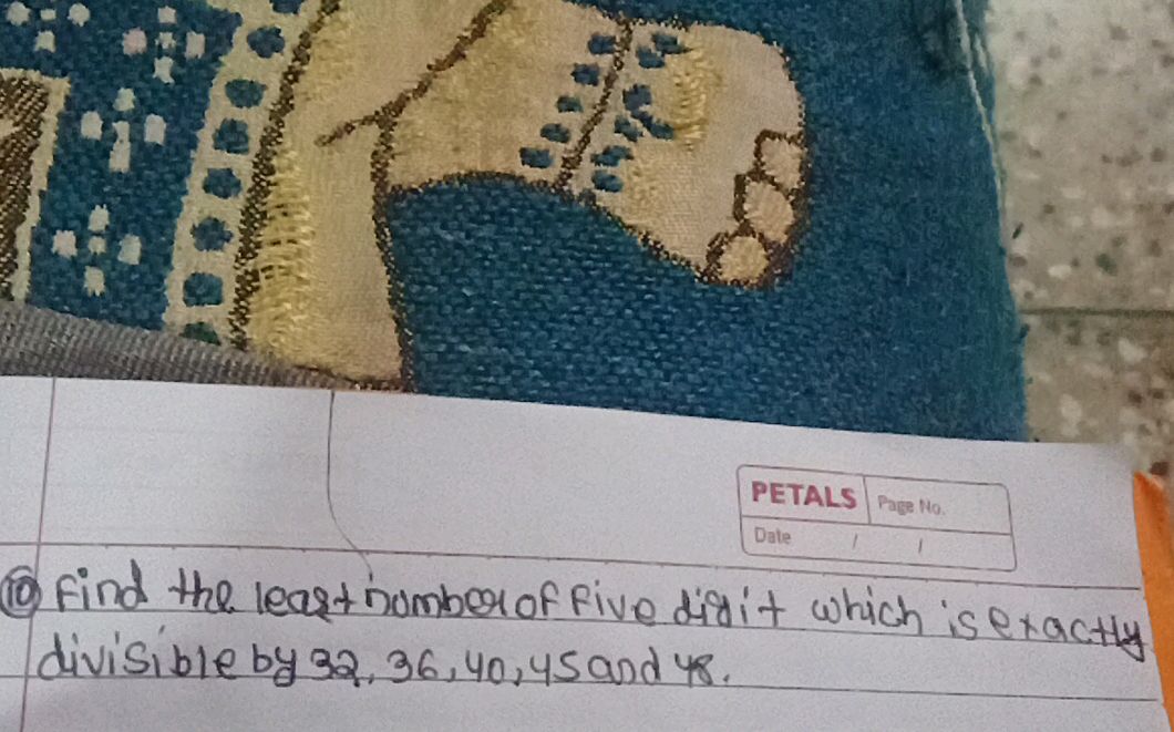 Find the least number of five digit which is | StudyX