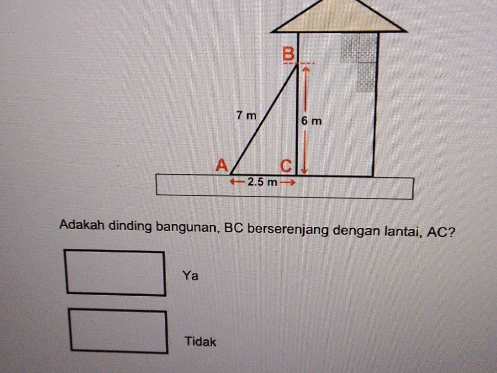 Adakah dinding bangunan, BC berserenjang | StudyX