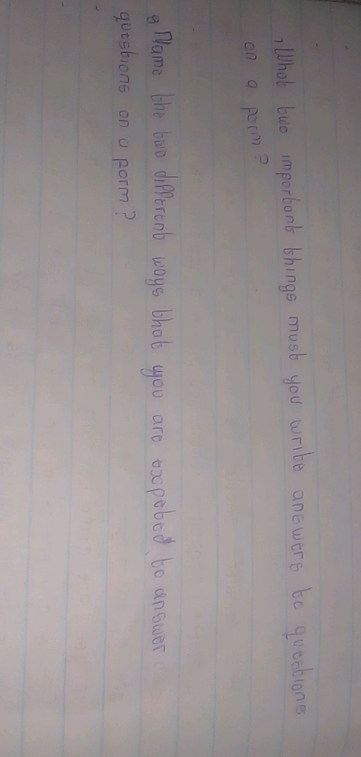 1. What two important things must you write | StudyX