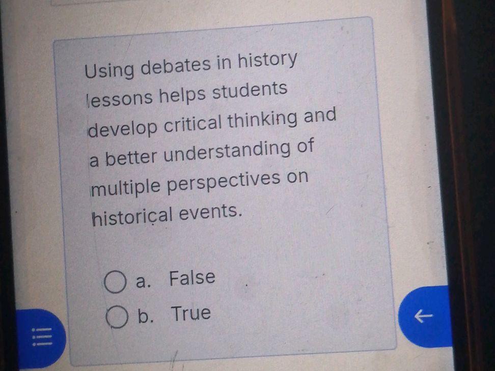 Using debates in history lessons helps