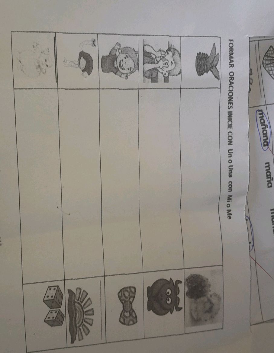 FORMAR ORACIONES INICIE CON Un o Una con Mi | StudyX