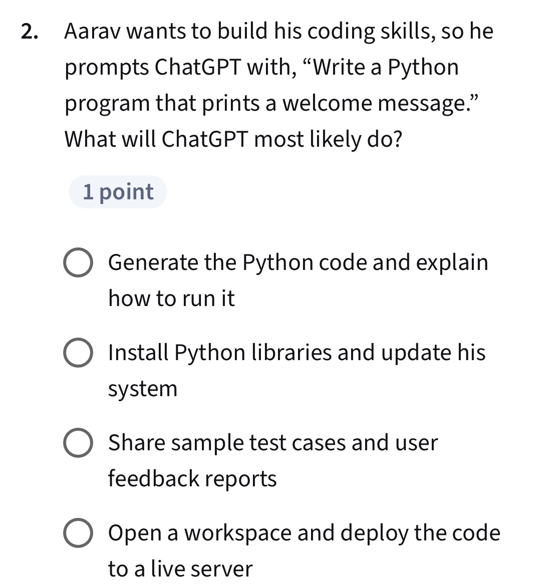 2. Aarav wants to build his coding skills, | StudyX