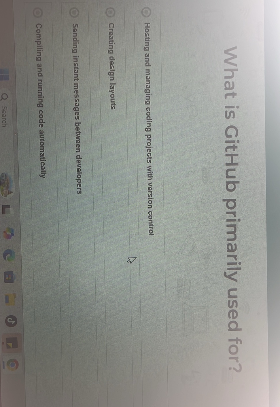 What is GitHub primarily used for? Hosting | StudyX