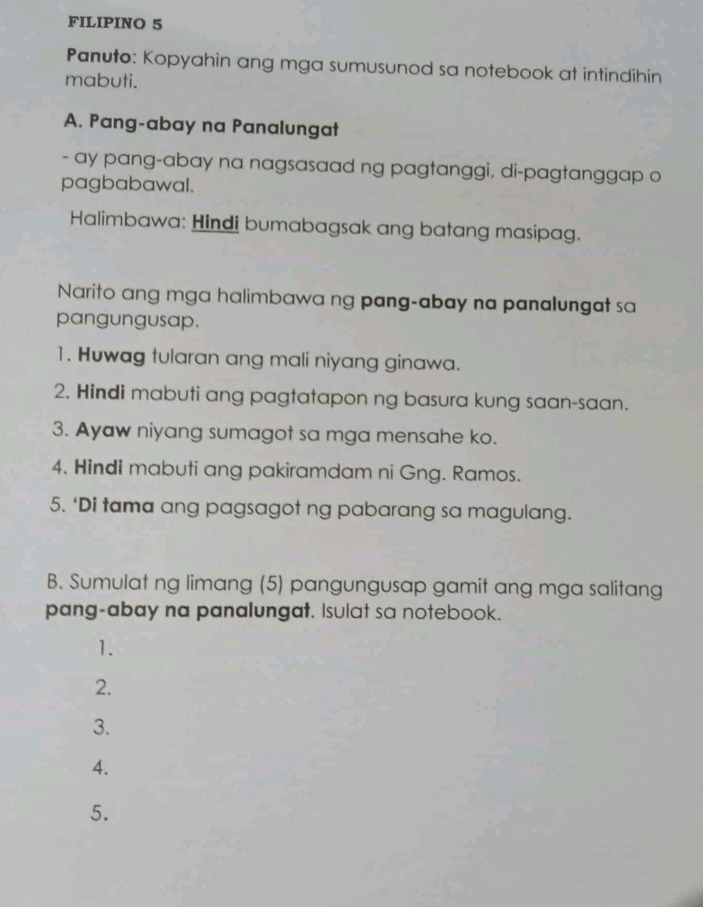 A. Pang-abay na Panalungat - ay pang-abay na | StudyX