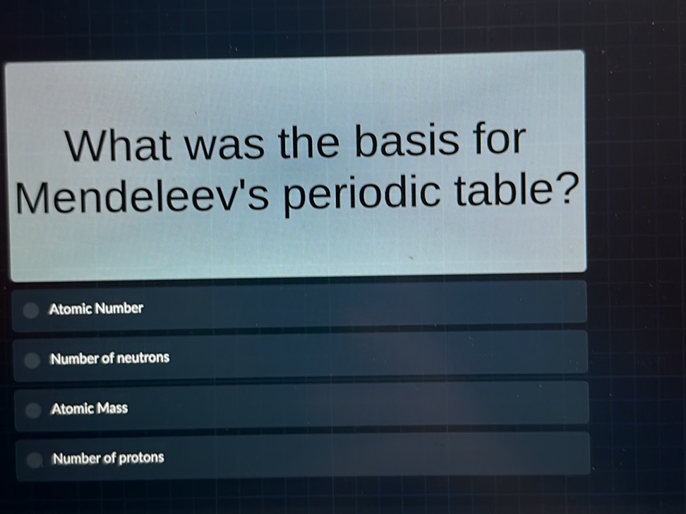 What was the basis for Mendeleev's periodic | StudyX