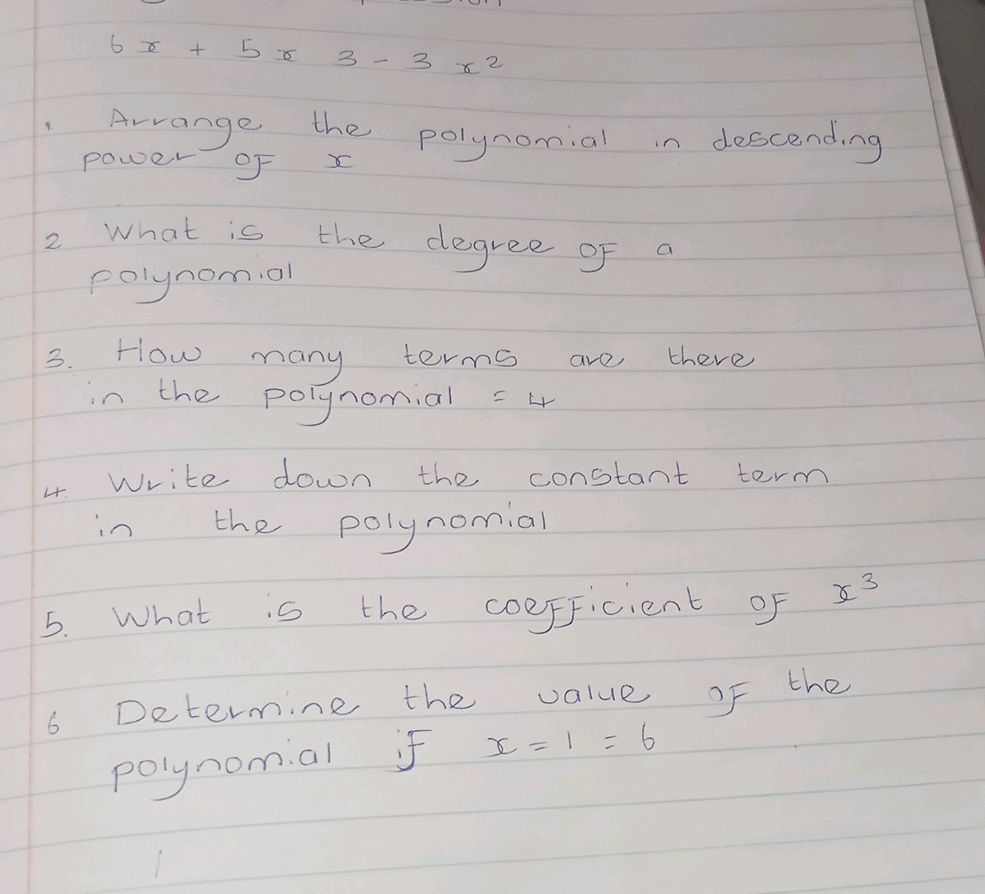 Arrange the polynomial in descending power