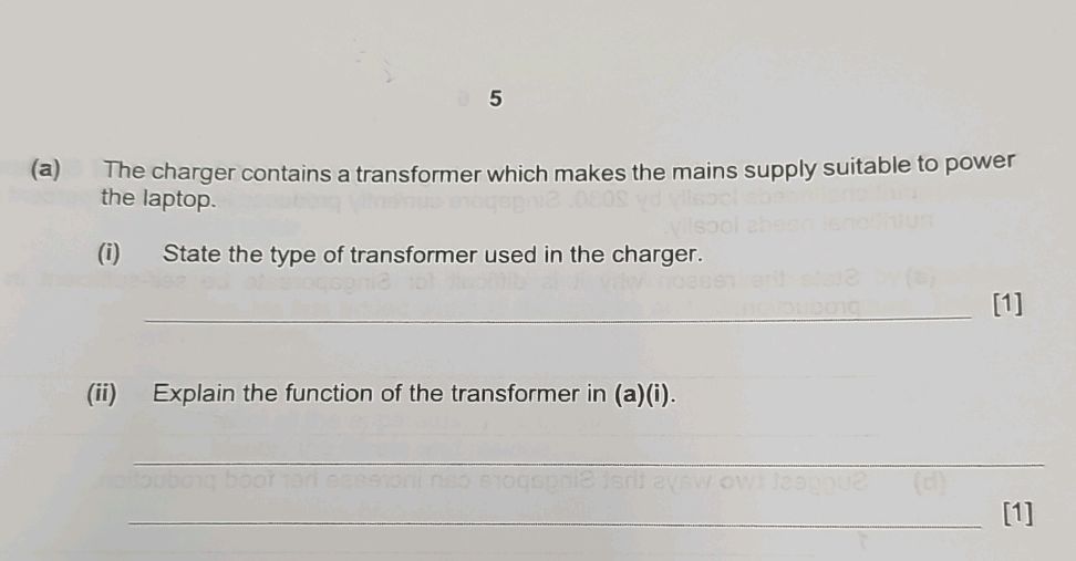 (a) The charger contains a transformer which | StudyX