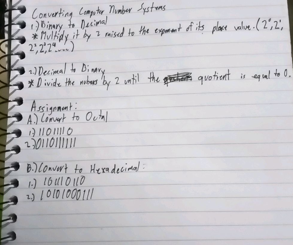A.) Convert to Octal 1.) 11011110 2.) | StudyX