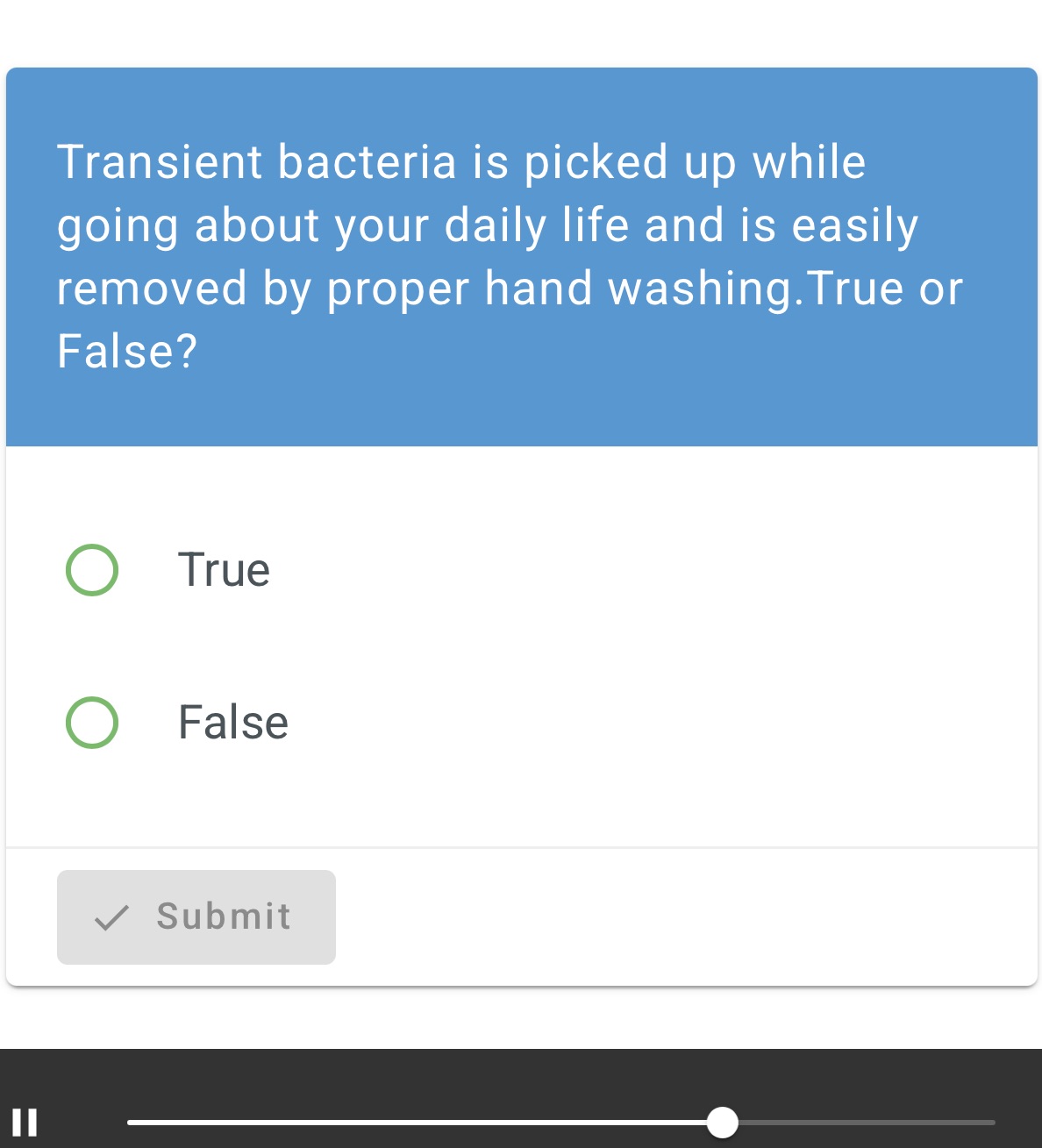 Transient bacteria is picked up while going | StudyX