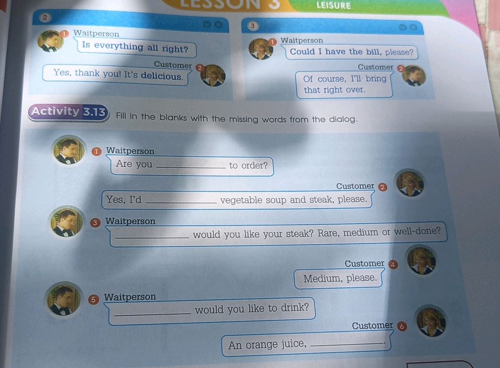 Activity 3.13 Fill in the blanks with the | StudyX