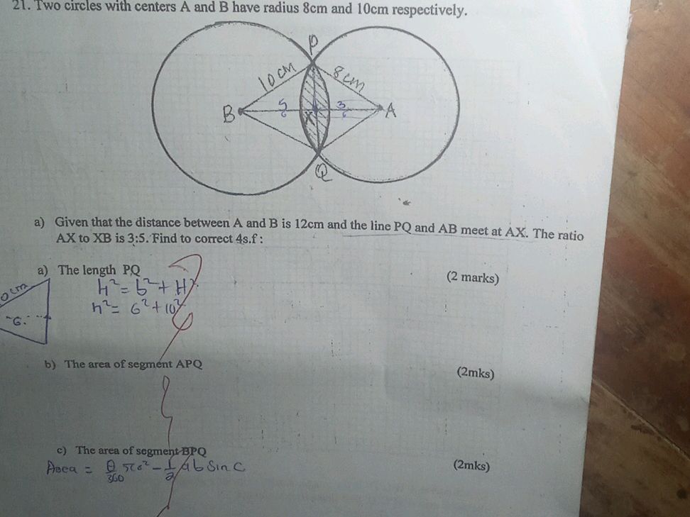 Two circles with centers A and B have radius | StudyX