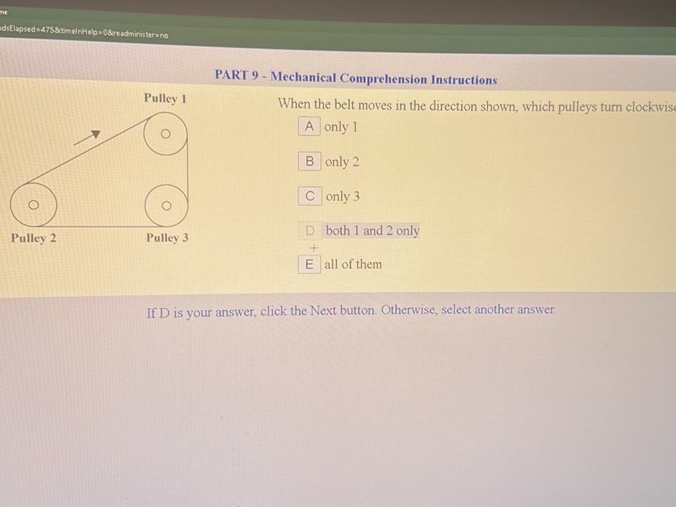 When the belt moves in the direction shown,