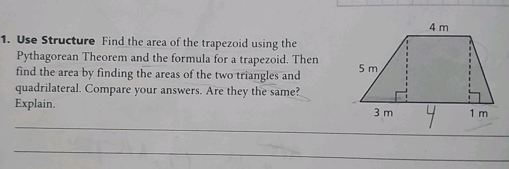 1. Use Structure Find the area of the | StudyX