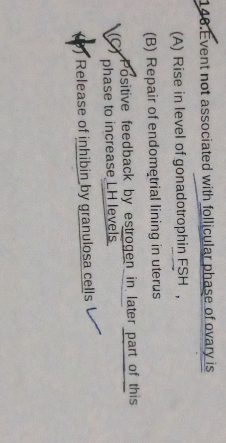 148. Event not associated with follicular | StudyX