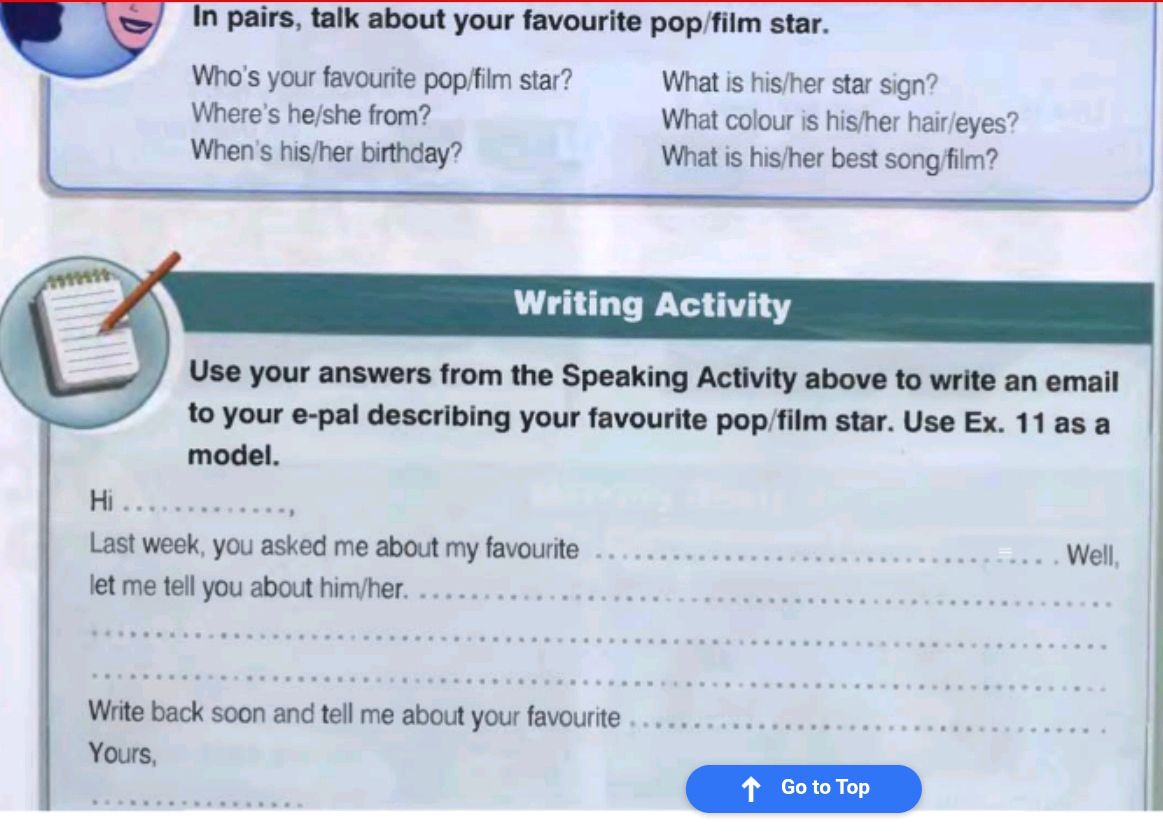 In pairs, talk about your favourite pop/film | StudyX