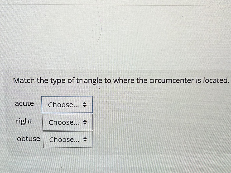 Match the type of triangle to where the