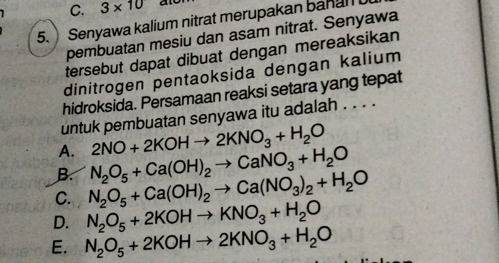 5. Senyawa kalium nitrat merupakan bahan | StudyX